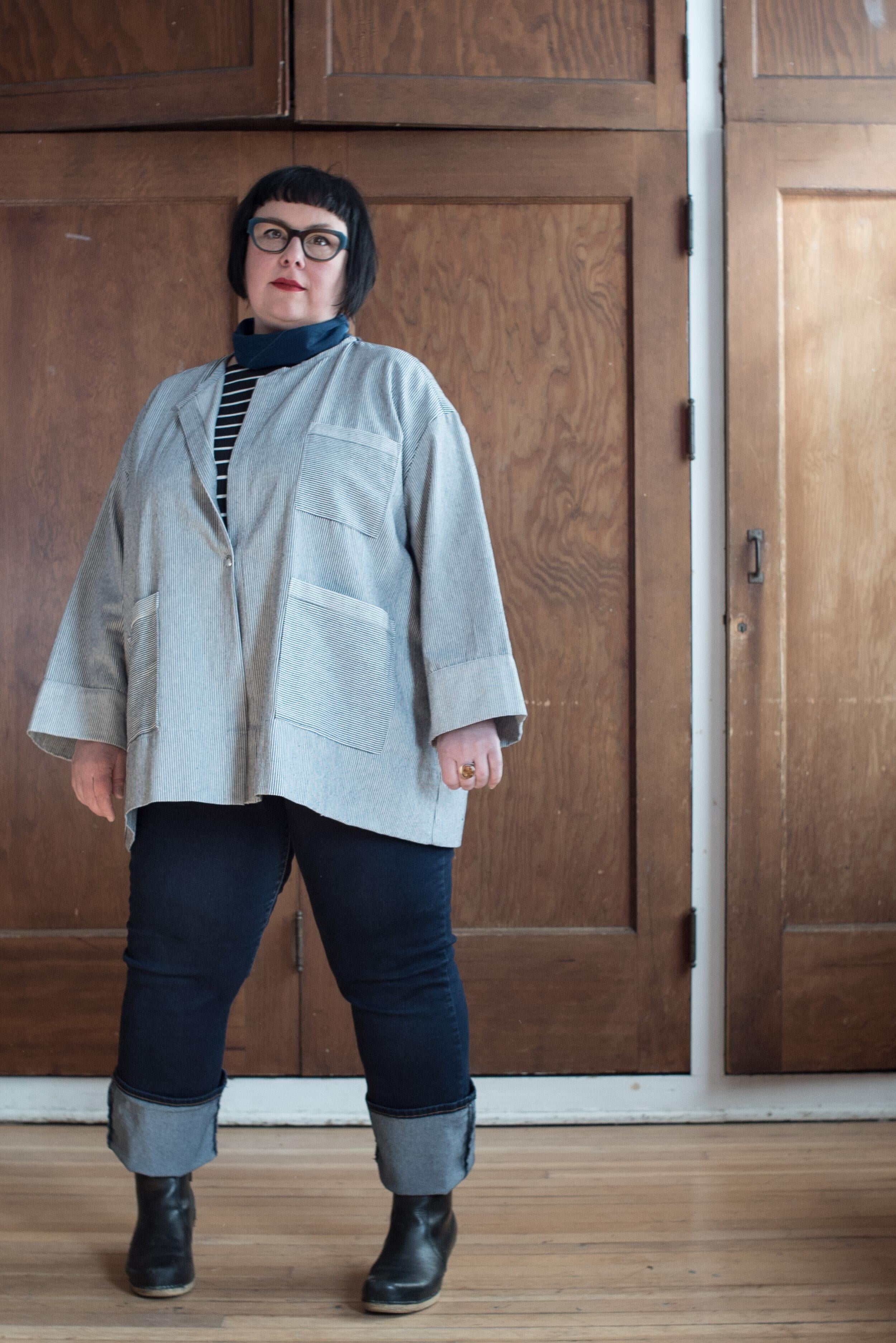 Railroad Stripe Denim Lab Coat – Shift + Wheeler